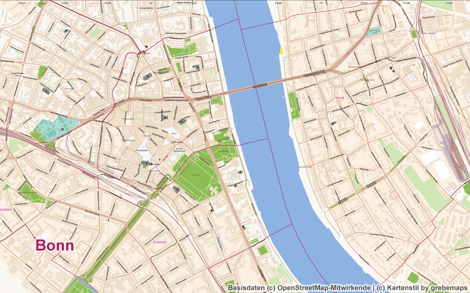 map_osm_bonn_city_05 - grebemaps® Kartographie